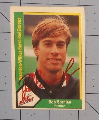 1990 CMC #7 Bob Scanlan (Scranton-Wilkes Barre) autographed baseball ...