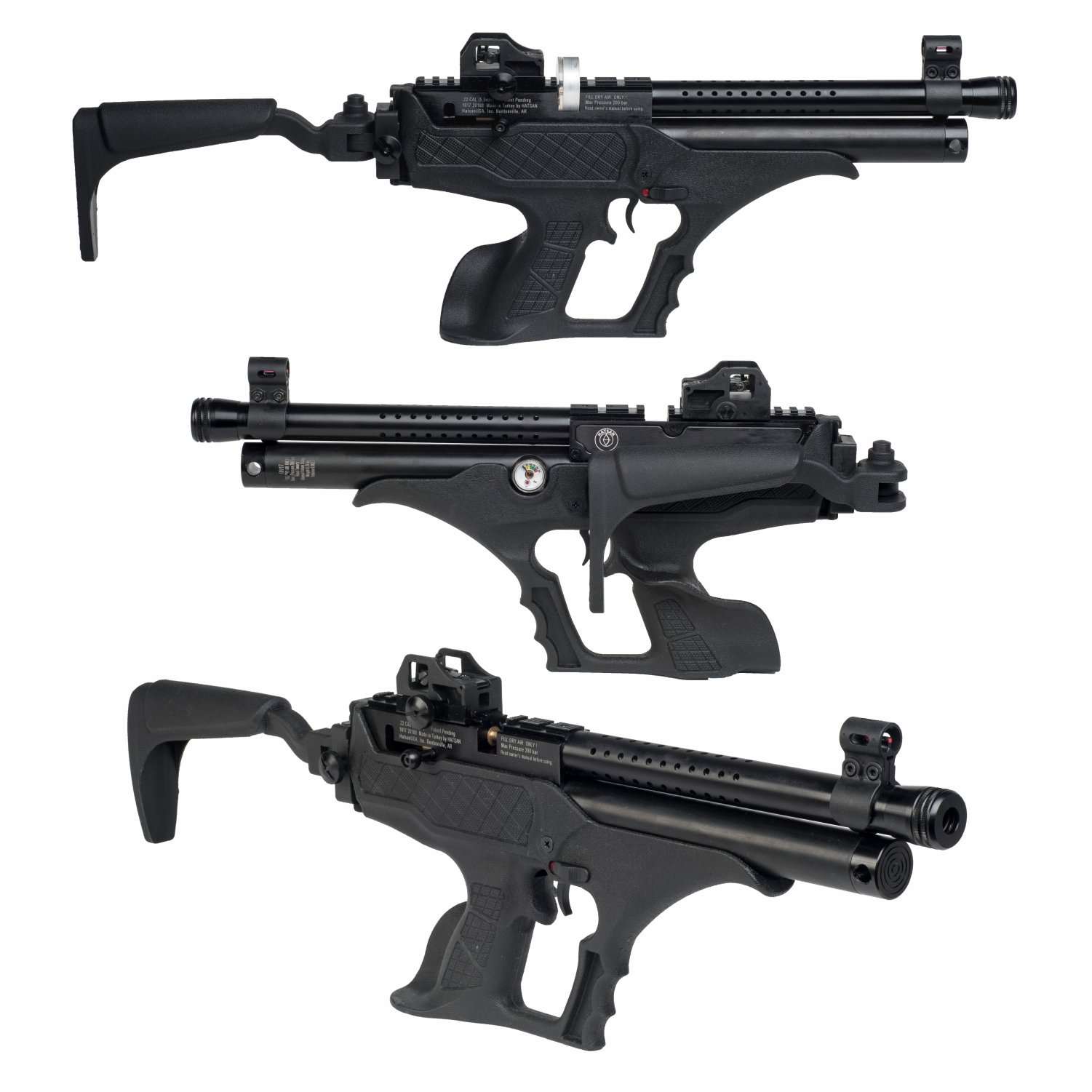 Hatsan Sortie Tact Synthetic PCP Air Pistol with Targets and Pellets ...