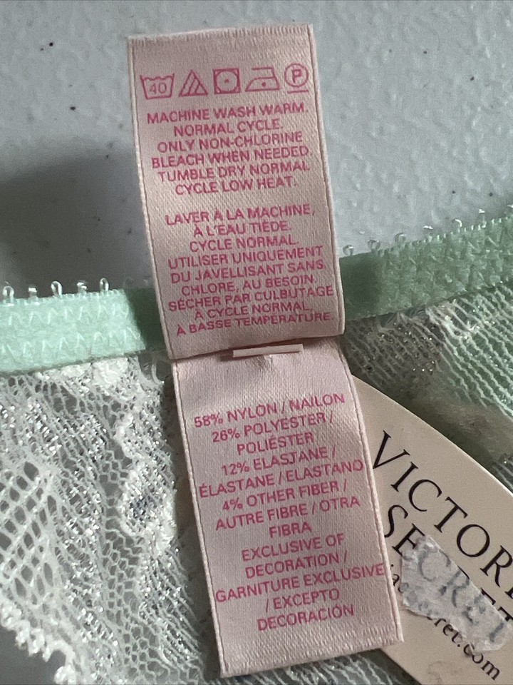 NWT VICTORIAS SECRET Iridescent Rhinestone Vstring Thong Mint Teal M | eBay