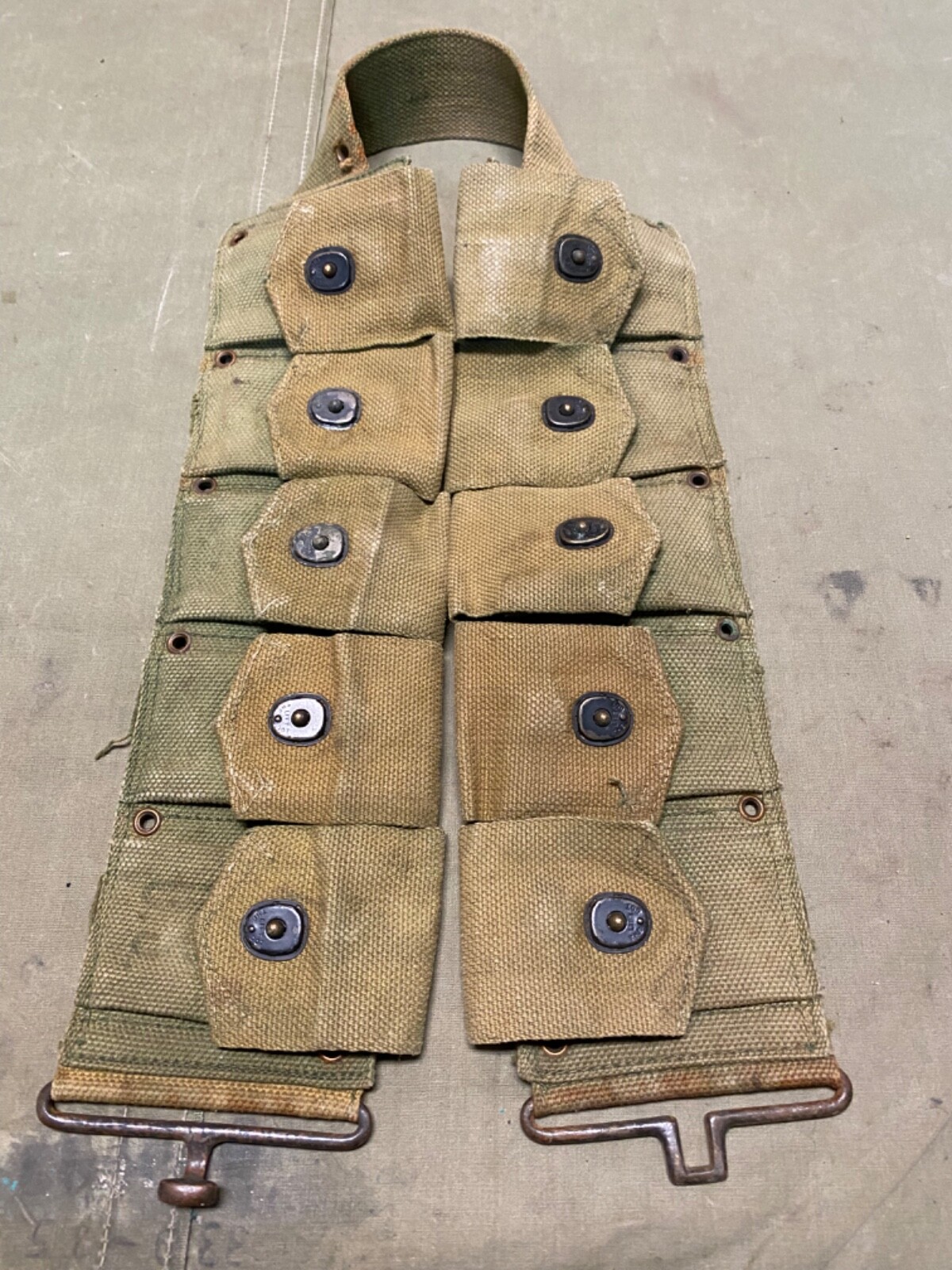 ORIGINAL WWII US ARMY M1942 M1 GARAND RIFLE AMMO BELT-OD#3, BRITISH ...