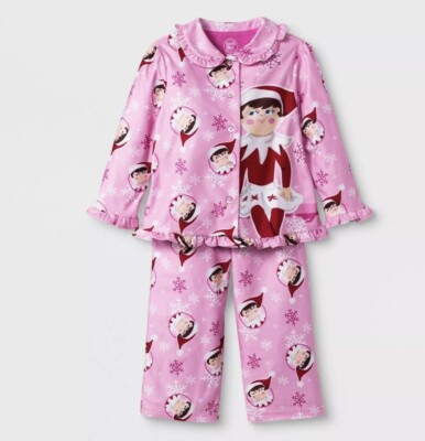 Baby Girls Elf on The Shelf Christmas Pajamas 2 Piece Flannel PJ’s Set ...