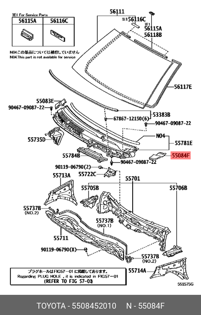 Original ventilator sub-assy cowl side left 5508452010 for TOYOTA 55084 ...
