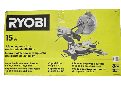 RYOBI TSS121 15 Amp 12" Corded Sliding Compound with LED Cutline ...