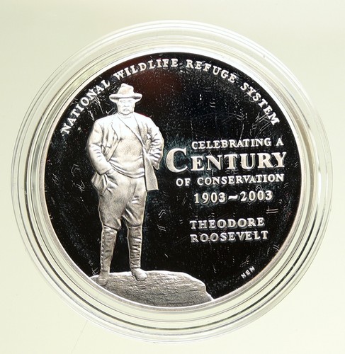 2003 UNITED STATES President Theodore Roosevelt Wildlife PRF Silver ...