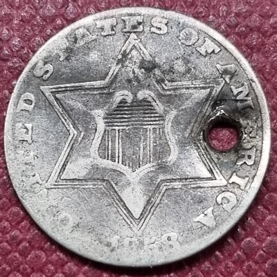 1858 Three Cent Silver Trime 3c Better Grade VF Details #64324 | eBay