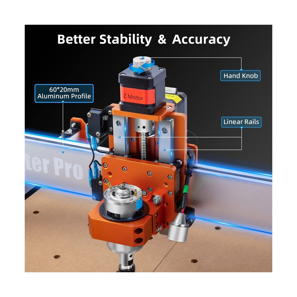 FoxAlien Masuter Pro CNC Router Machine, Upgraded 3-Axis Engraving All ...