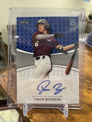 DREW BURRESS 2022 Perfect Game RC Prospect Auto #1/1 Proof🔥 4 HR Game ...