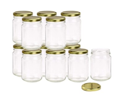 150pcs x 150ml Professional / Commercial Grade Glass Jars With Gold Lid ...