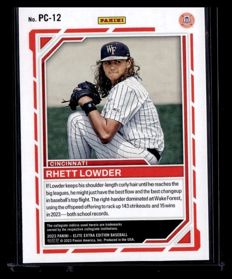 2023 Elite Extra Edition Primary Colors #PC-12 Rhett Lowder - Reds | eBay
