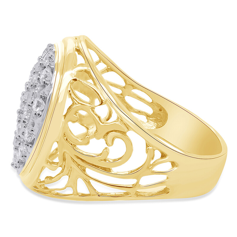 1ct Round Moissanite Mens Kentucky Cluster Filigree Motif Ring Sterling ...