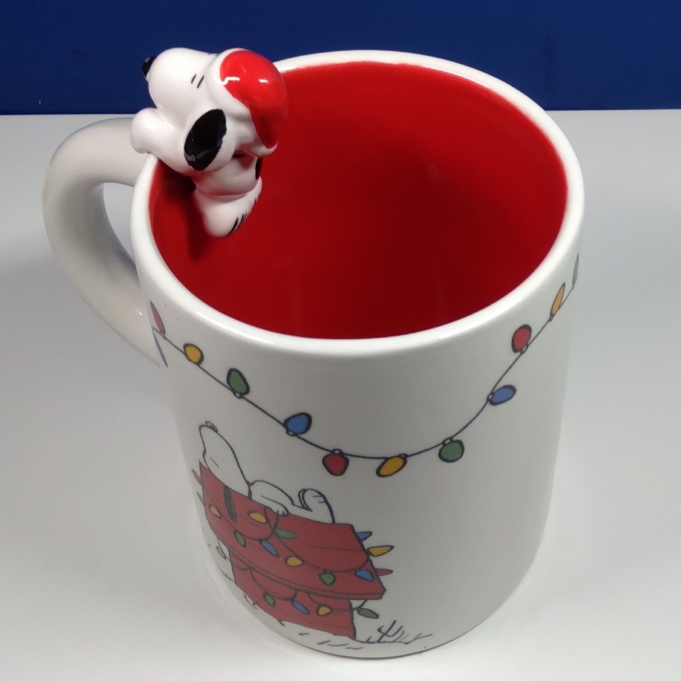 Peanuts Snoopy Christmas Ceramic Mug with Holiday Lights and Hanging ...