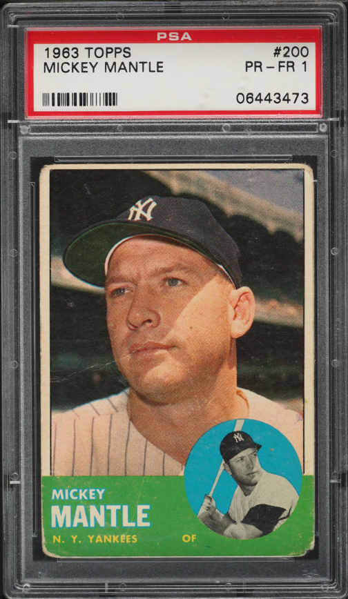 1963 Topps #200 Mickey Mantle PSA 1 | eBay