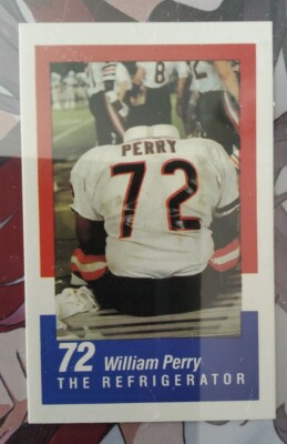 1986 Super Bowl Stars Football William Refrigerator Perry Rookie Card ...