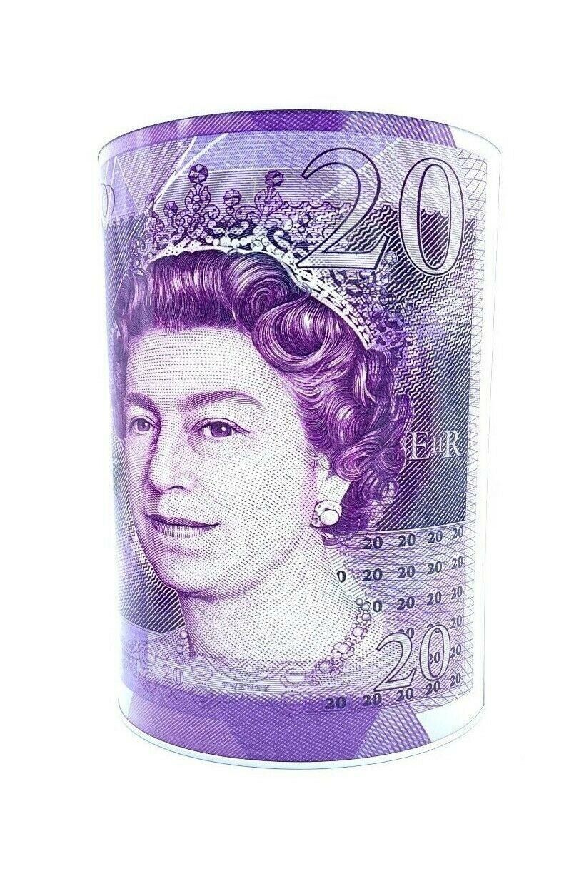 £5 £10 £20 £50 Pound Note Design Kids Money Box Tin Saving Cash Large ...