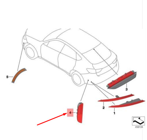 NEW BMW X6 M F86 REAR RIGHT FOG LIGHT/REFLECTOR 63147850008 7850008 ...