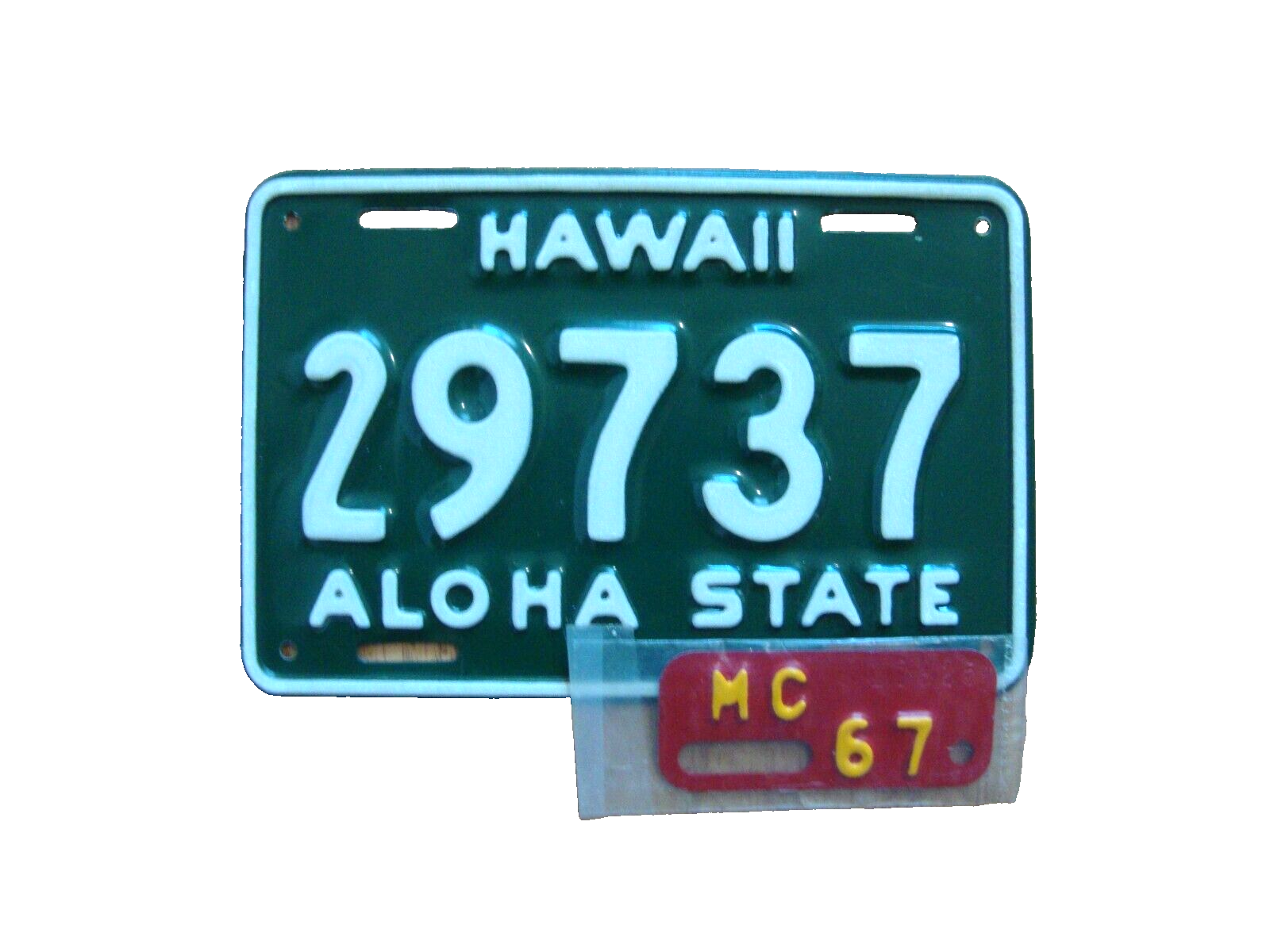 1967 Hawaii Motorcycle License Plate New Old Stock Mint Condition | eBay