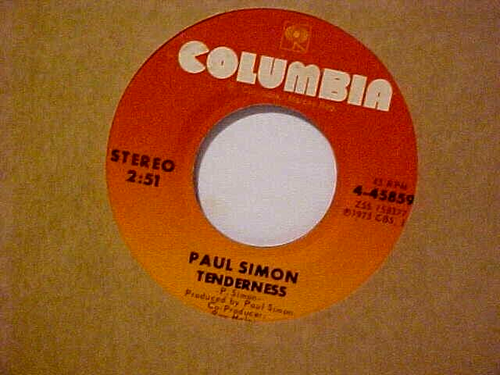 KODACHROME/TENDERNESS Paul Simon 1973 45 RPM Columbia 4-45859 EXCELLENT ...