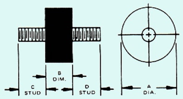Herco 6821 Round Double Stud Black Rubber Vibration Mount (1/2" x 5/16 ...