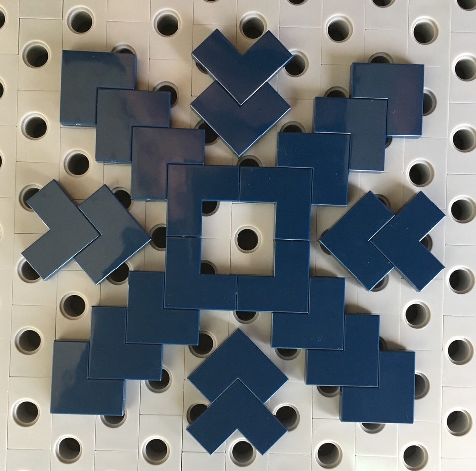 Lego Earth Blue 1x2X2 Flat Corner Tiles Smooth Finishing Floor Wall New ...