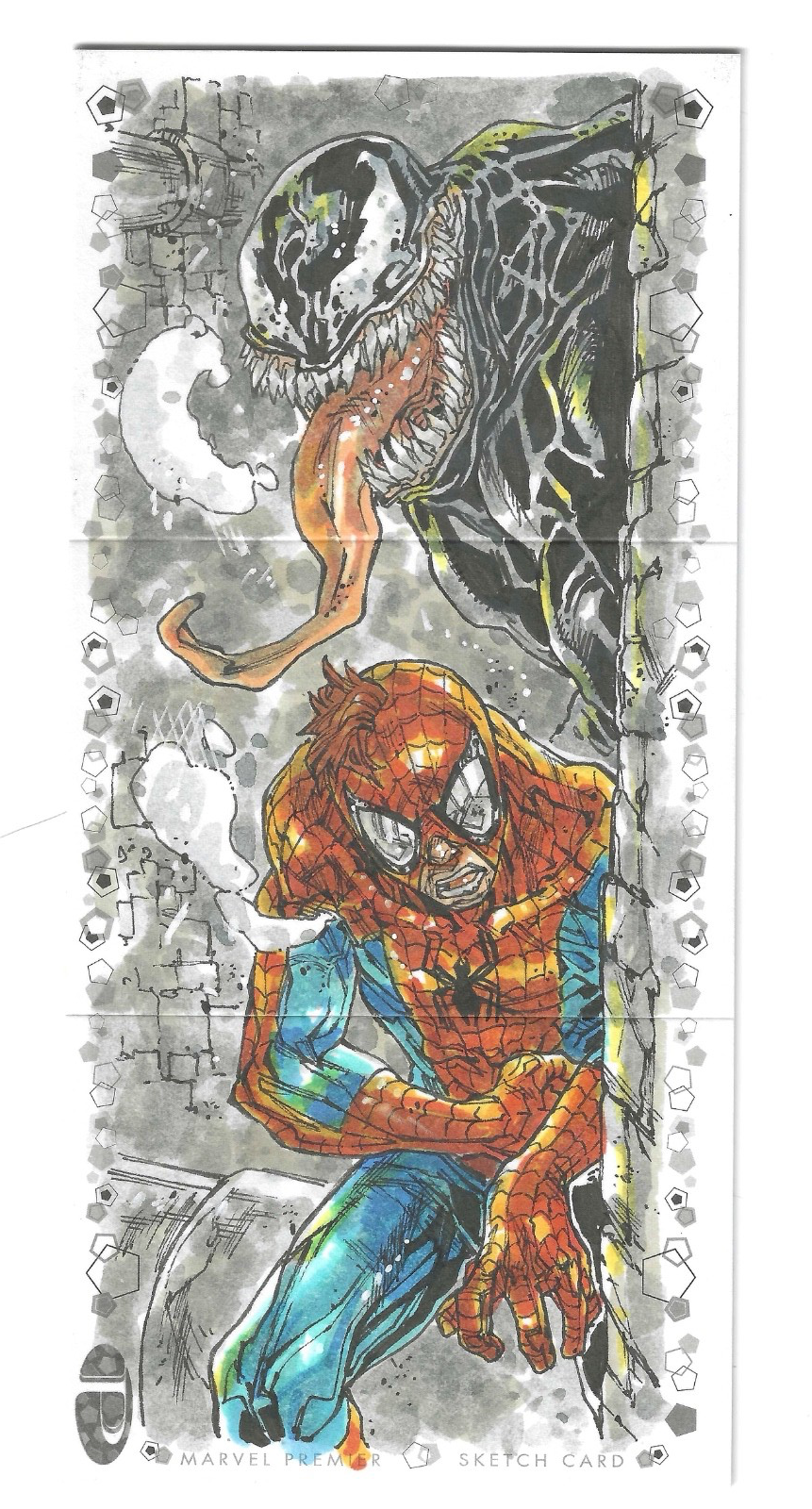 2021 Upper Deck Marvel Premier 3 Panel Sketch Spider-Man & Venom 1 of 1 ...