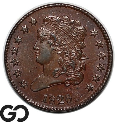 1826 Half Cent, Classic Head, Nice Sharp BU++ Early Copper | eBay