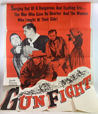 Gunfight Film Movie Poster 41 X 54" Western Cowboy Edward L. Cahn ...