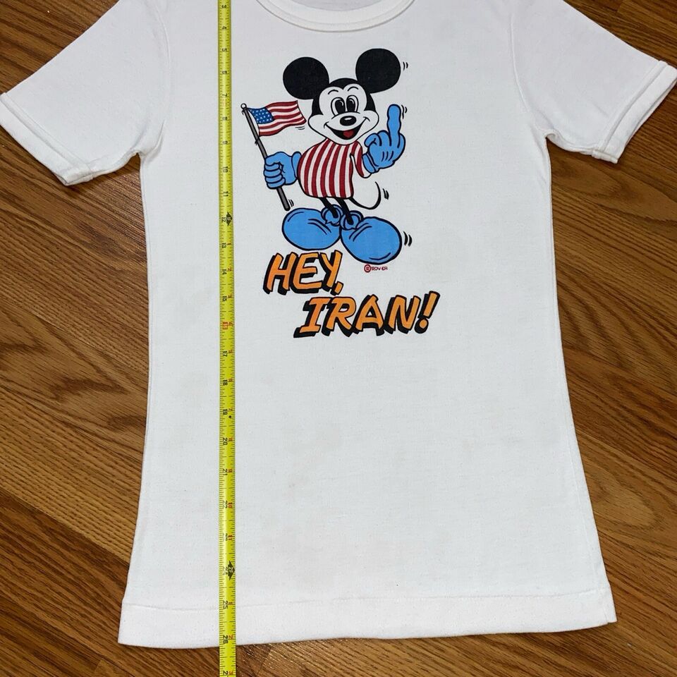 Vintage 1970 Mickey Mouse Hey Iran Middle Finger Humor T-shirt Size S ...