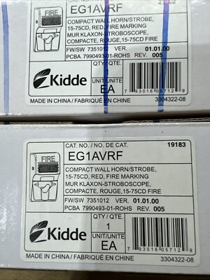 Edwards Kidde EG1AVRF Wall Horn Strobe Red Fire Compact | eBay