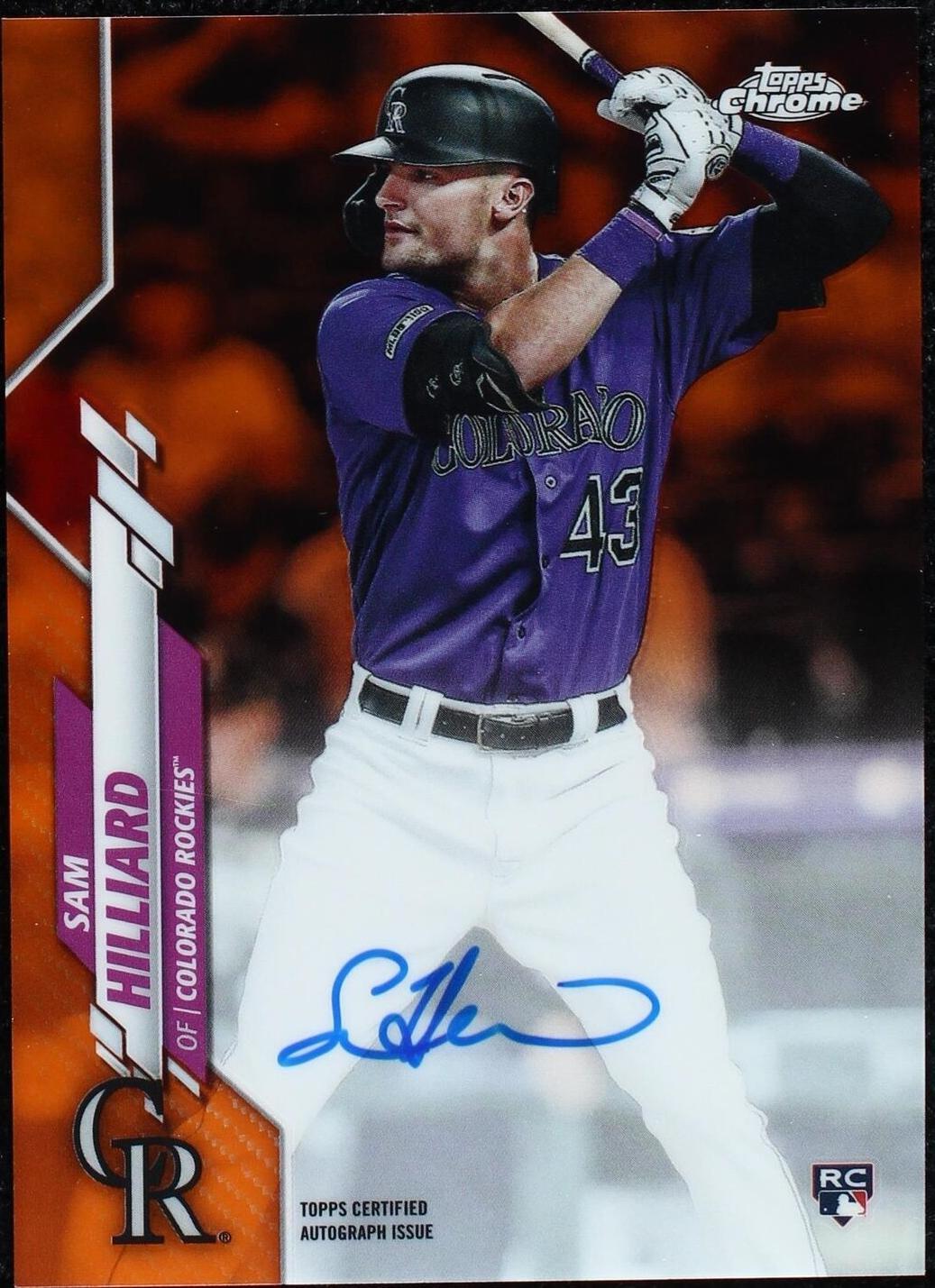 2020 Topps Chrome - Rookie Autographs Sam Hilliard #RA-SH Orange ...