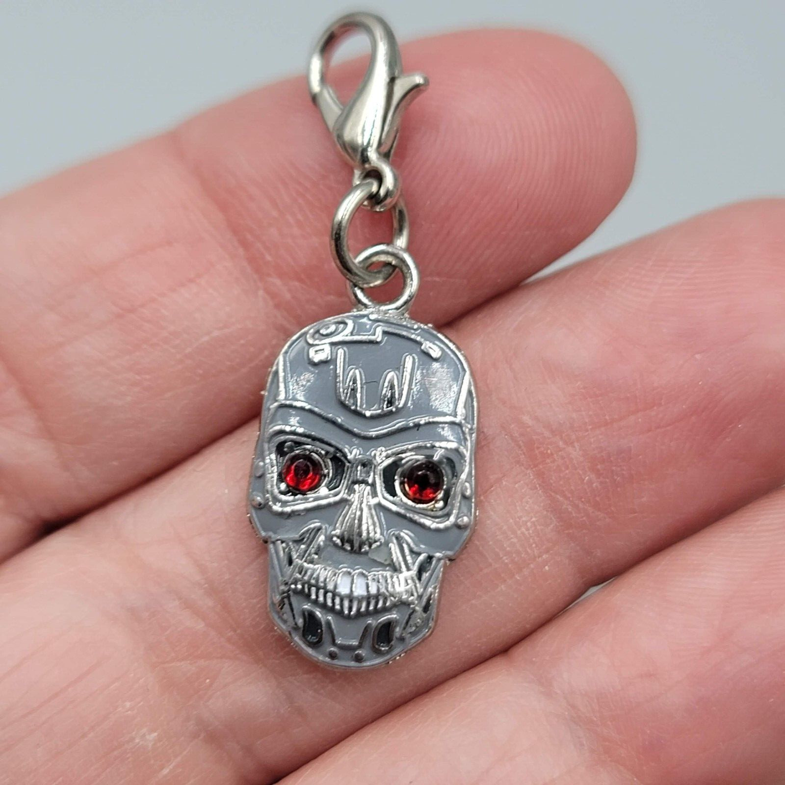 Terminator Movie Dangle Charm Keychain Bracelet Silve… - Gem