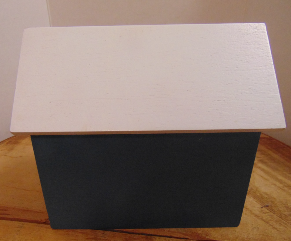 Vtg Wooden House Shaped Recipe Box Cottage Farmhouse w/ Recipes | eBay