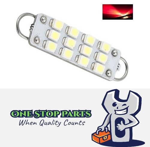 12V RED 44mm RIGID LOOP END 12 SMD LED GLOBE 96LM LOOP END FESTOON FOR ...