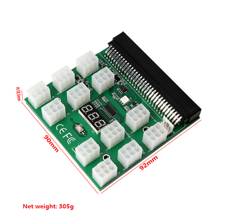 Server power 64pin to 6pin GPU power board 12V 17 port display power ...