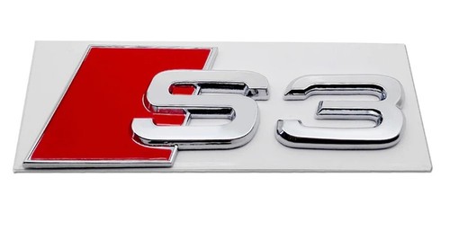 1x Audi S3 Sline S3 Metal 3D Logo Badge Rear Boot Badge Car Silver Red ...