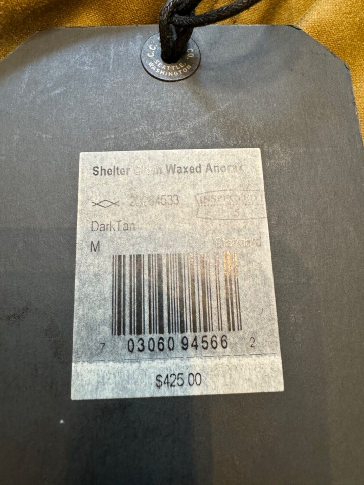 Filson Shelter Cloth Waxed Anorak 20264533 USA Medium Dark Tan Khaki ...