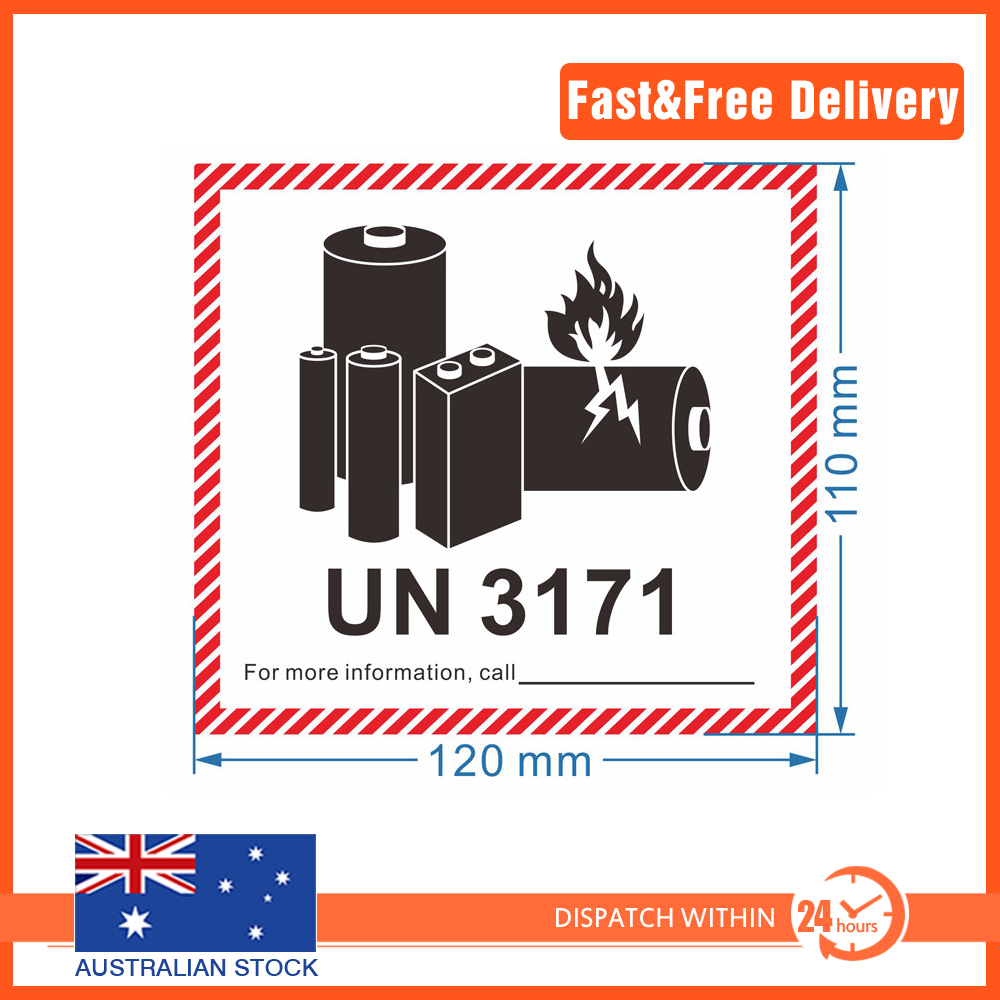 80Pcs Lithium Battery UN3171 Shipping Labels sticker 12*11cm Handling ...