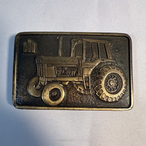International Harvester IH Brass Belt Buckle 1086 Tractor Farm Ag by ...
