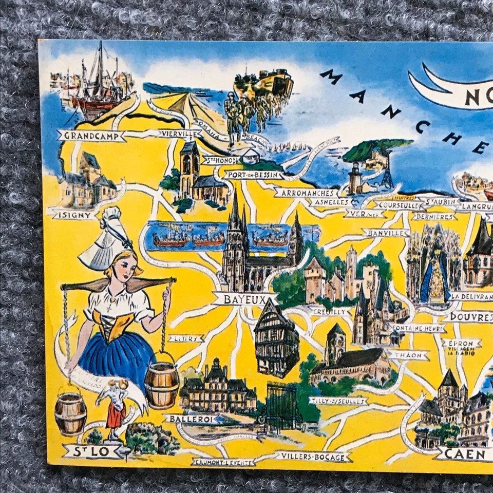 Vintage Artaud Frères Normandie Illustrated Postcard France | eBay