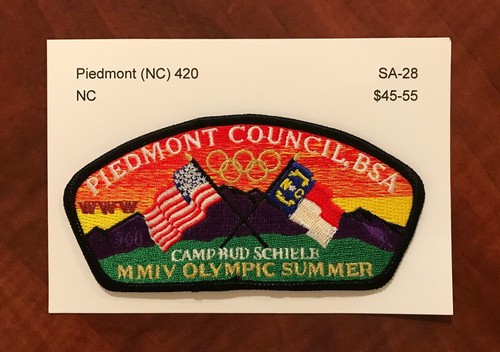 Boy Scout Patch CSP, Piedmont 420, MMIV Olympic Summer, Black Border ...