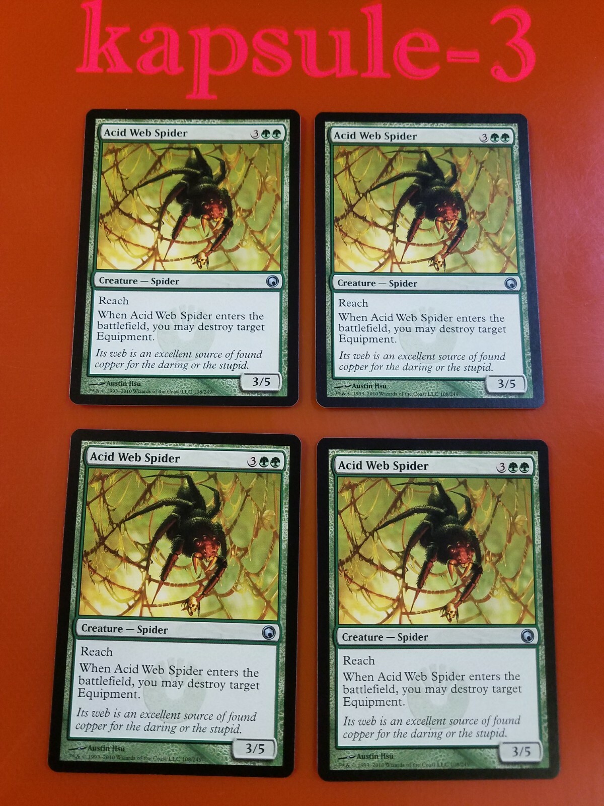 4x Acid Web Spider | Scars of Mirrodin | MTG Magic Cards | eBay