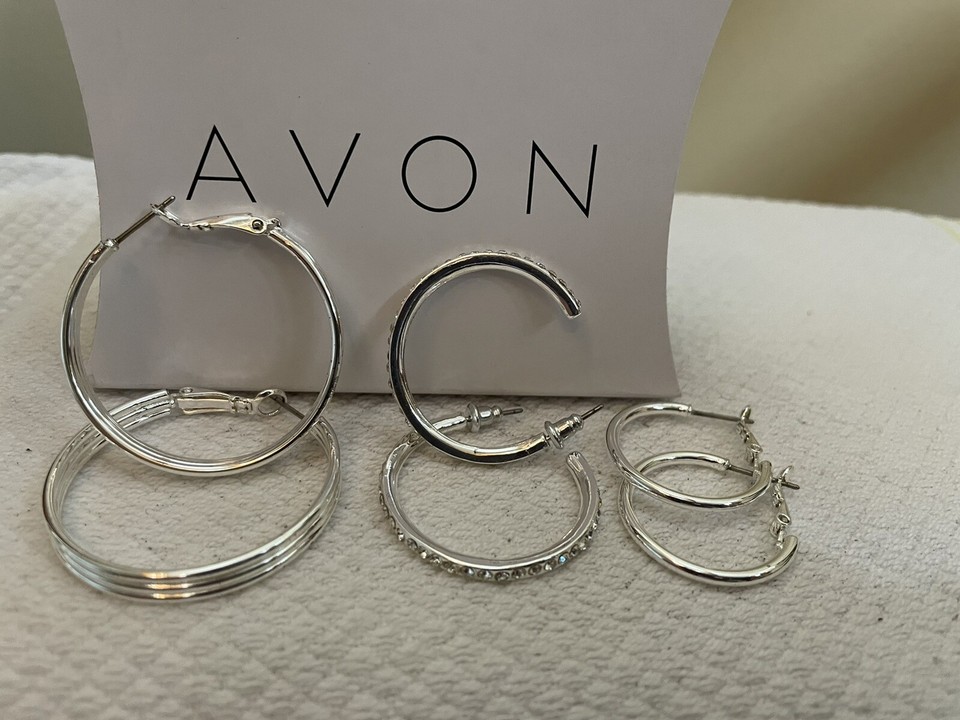 Avon 2018 Everyday Hoop Trio Set - Silvertone | eBay