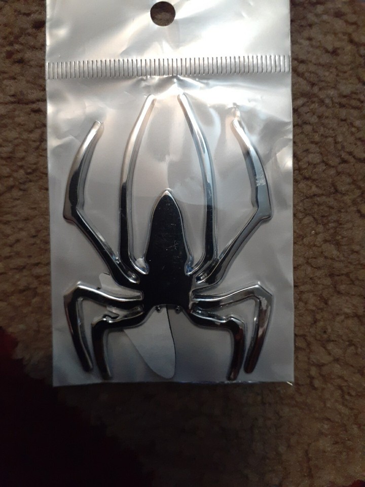 1x 3D Metal Spider Logo Silver Chrome Car Sticker Emblem Badge Decal ...