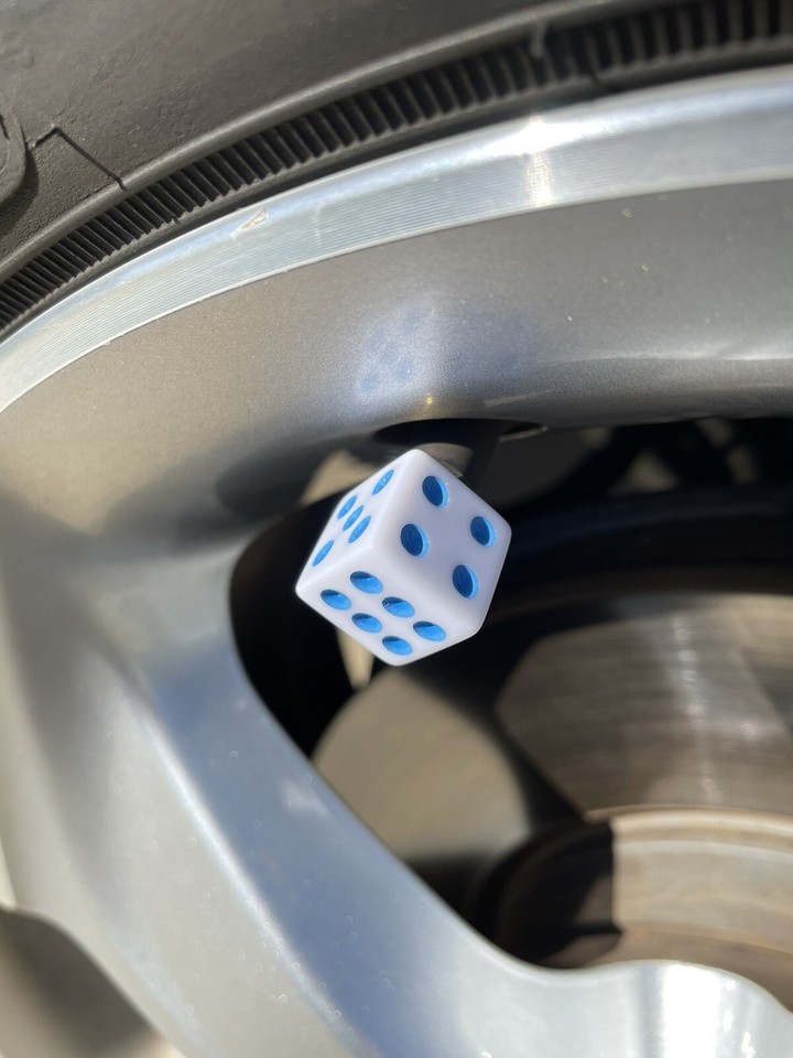 2X White Blue Dice Valve Stem Caps Cap Cover Car Truck Bike Motorcycle ...