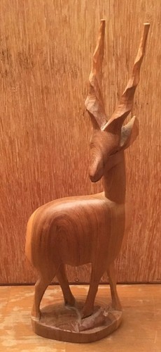 African Animal Carving Kenyan Antelope Impala Springbok Antlers Wooden ...
