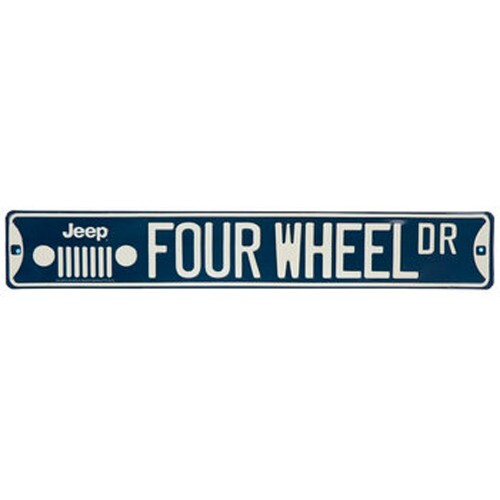 FOUR WHEEL DR street sign JEEP Metal Mancave Garage NEW tin Wrangler ...