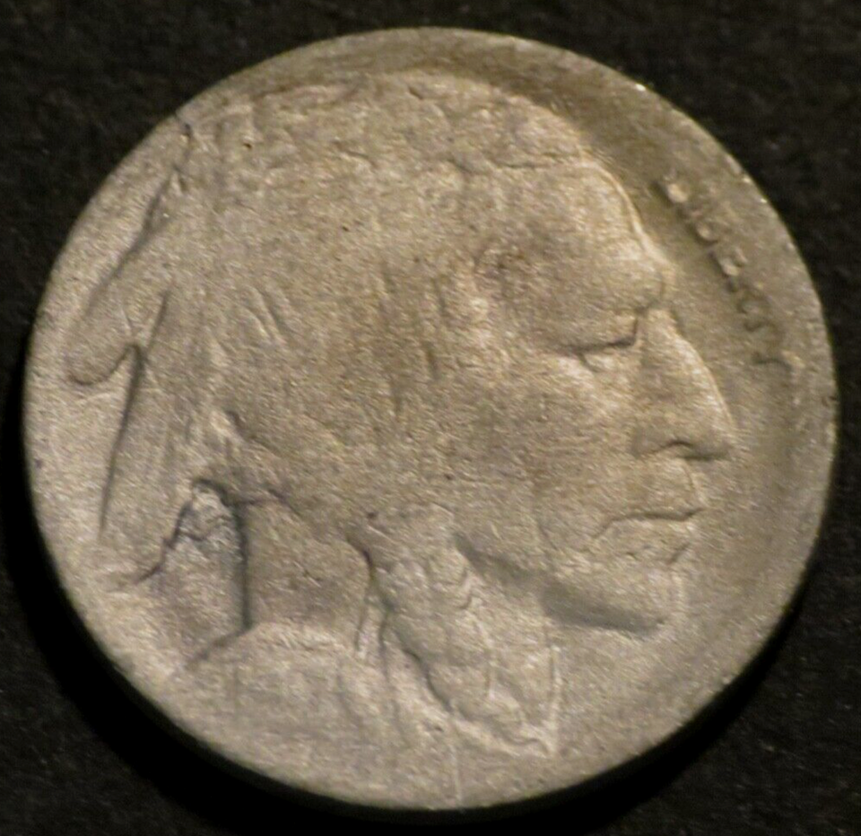1917 D Buffalo Nickel Semi-Key Date Horn Details Holo-Restored Five 5c ...