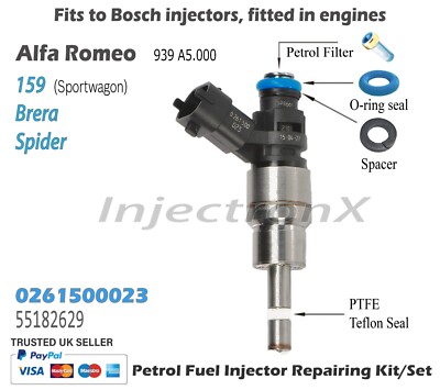 Fuel Injector Service Kit O-Ring 0261500023 for Alfa Romeo (939) 2.2 ...