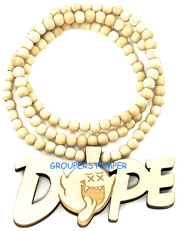 Dope Boo-A Ghost Good Wood Style Pendant And 36 Inch Necklace Chain | eBay