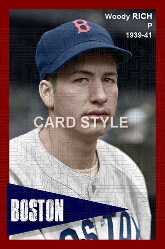 Woody Rich - c. 1939-41 Boston Red Sox - choose a style - colorized ...
