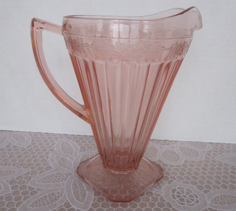 Lovely Vintage Jeannette Glass Co. ADAM Pink Depression 8" Pitcher ...